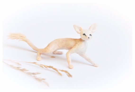 Fantasy Fennec Fox Clay Sculpture/statue /figurine OOAK | Etsy