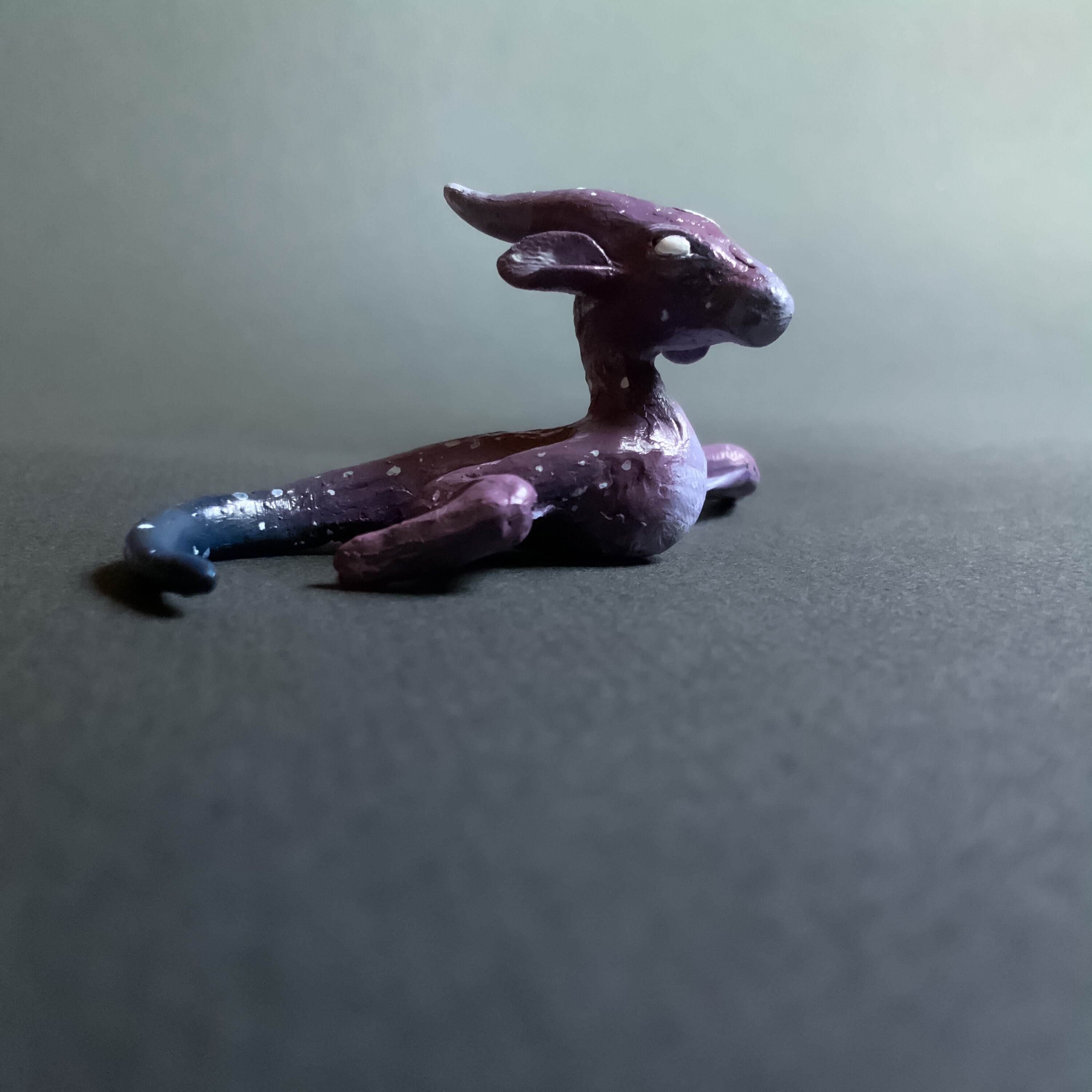 OOAK Baby Dragon, Dragonet, Wyvern, Wyrm, Moon Skeleton Dragon, Clay ...