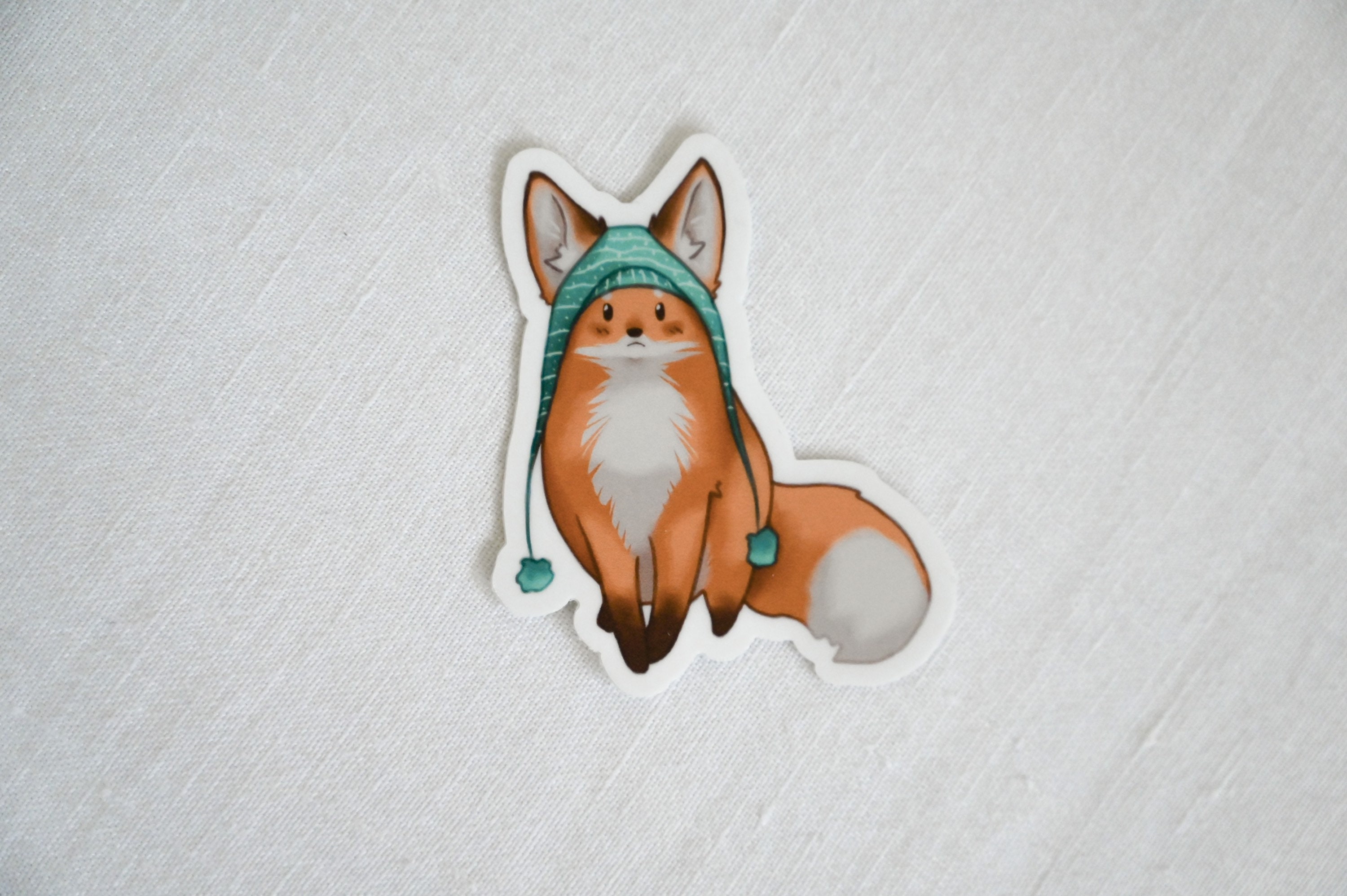 Red Fox Stickers • Cute Red Fox With Winter Hat • Kawaii Fox Sticker ...