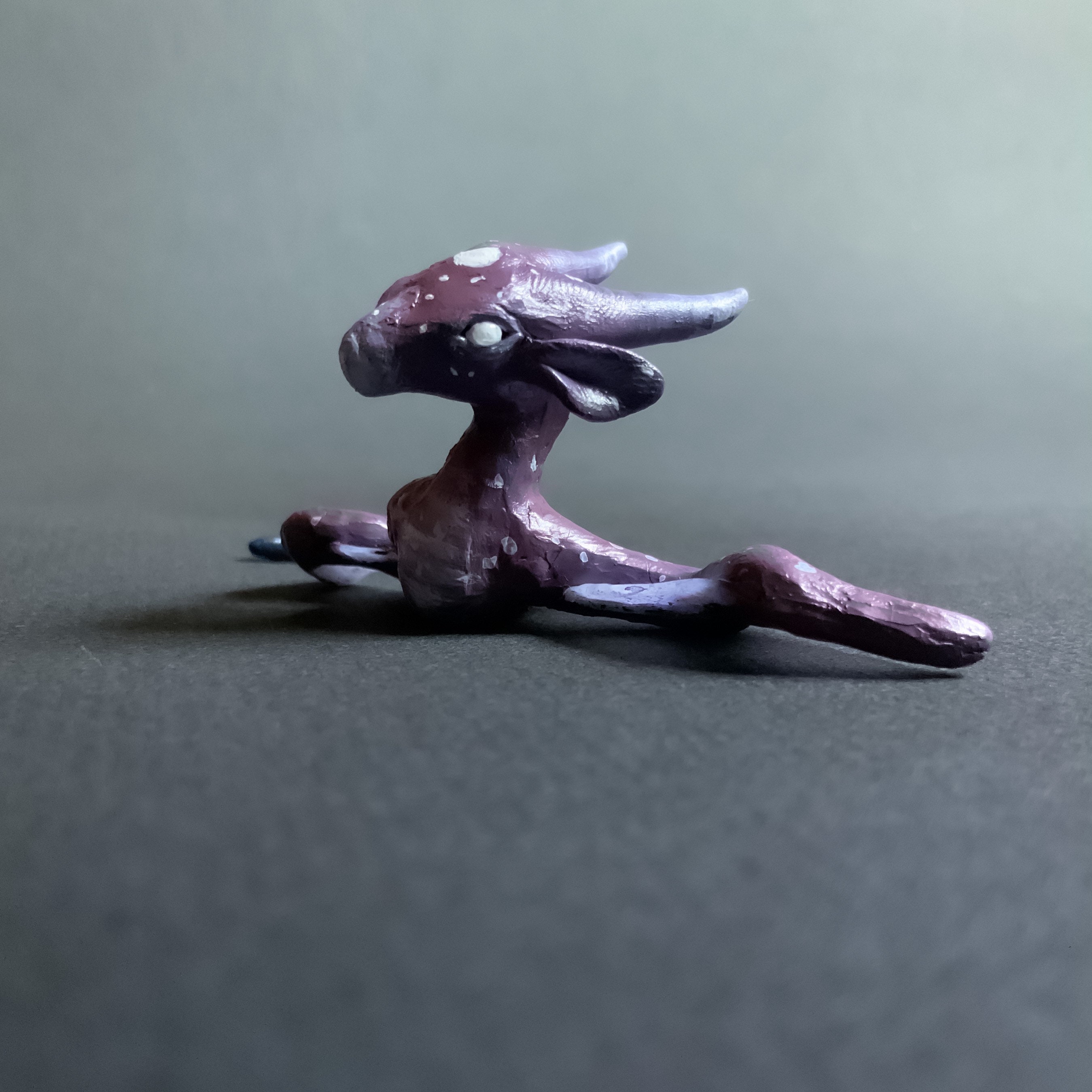OOAK Baby Dragon, Dragonet, Wyvern, Wyrm, Moon Skeleton Dragon, Clay ...