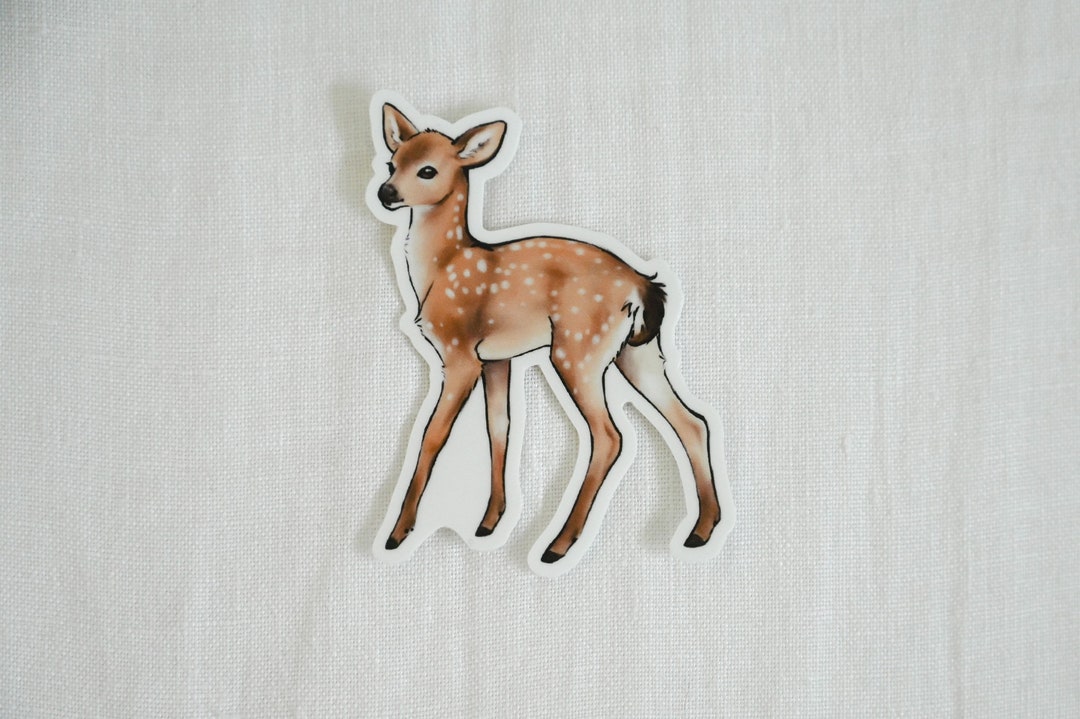 Fawn Stickers • Cute Baby Deer Art • Baby Animal Stickers • Waterproof ...