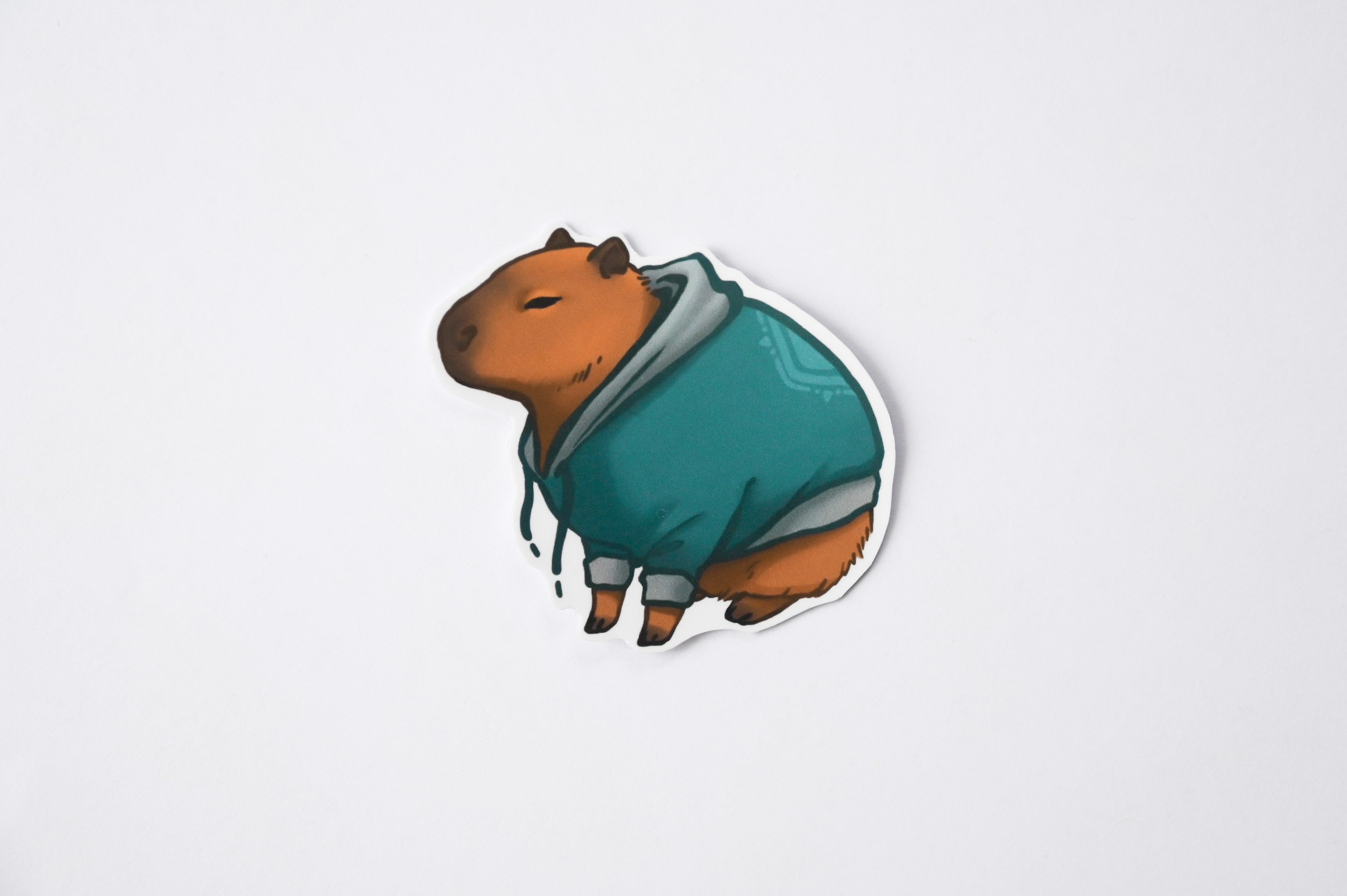 Capybara Stickers Cozy Capybara in Hoodie Cute Animal Stickers ...