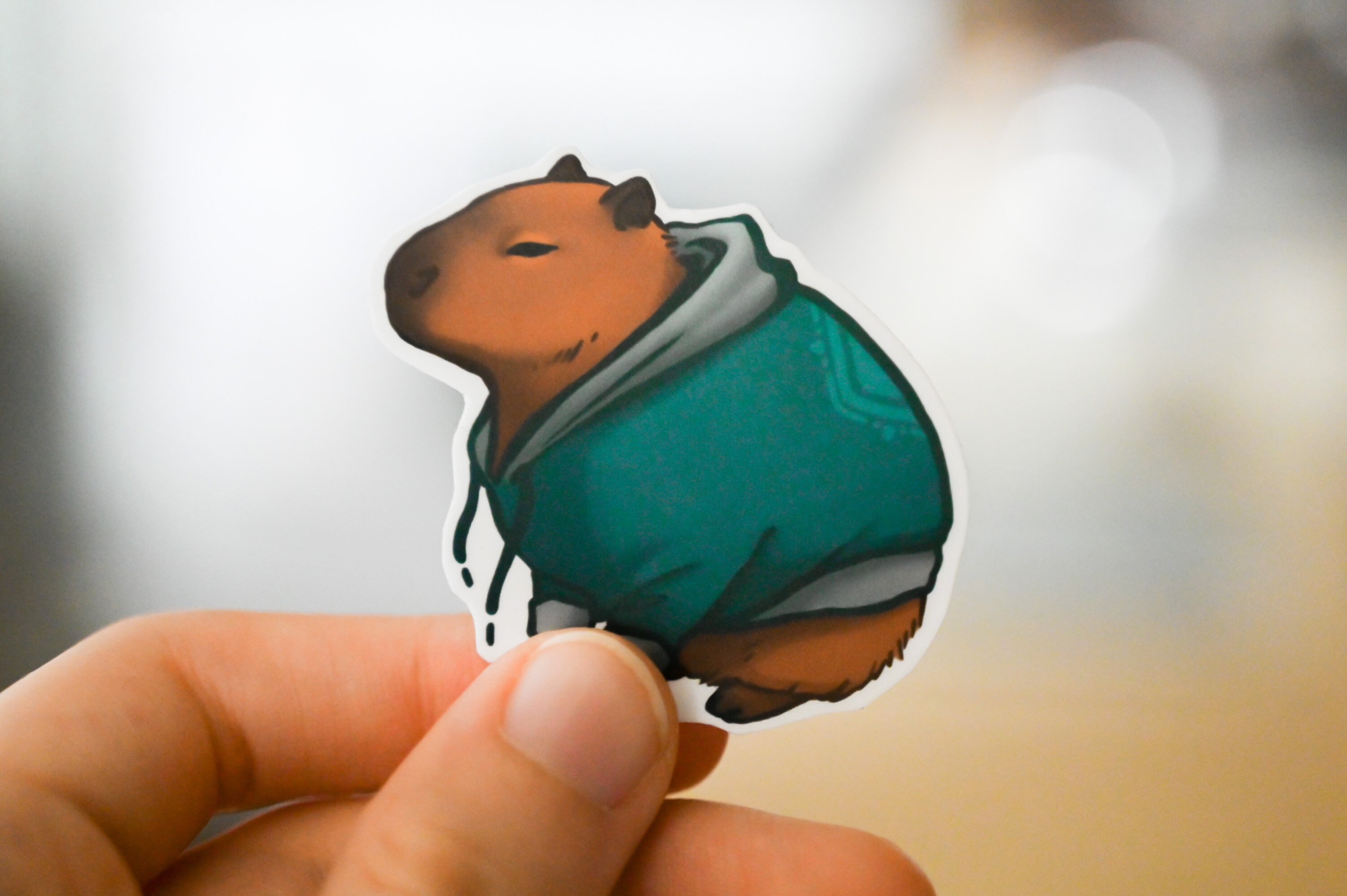 Capybara Stickers Cozy Capybara in Hoodie Cute Animal Stickers ...