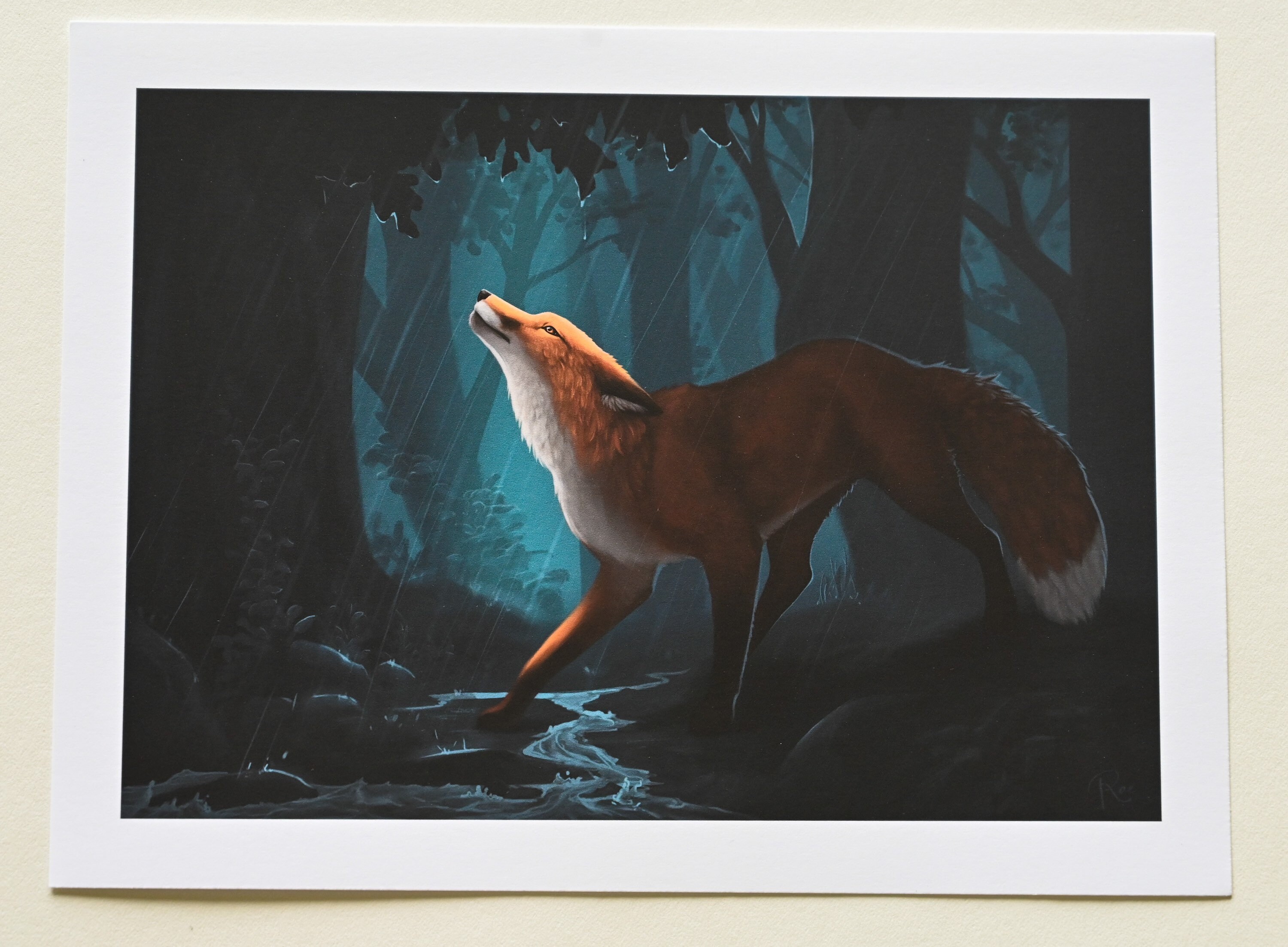 Rain Fox Red Fox Giclée Art Print - Etsy