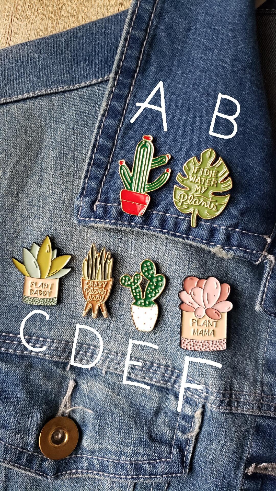 Plant Enamel Pins. Enamel Pins. Plant Gifts. - Etsy