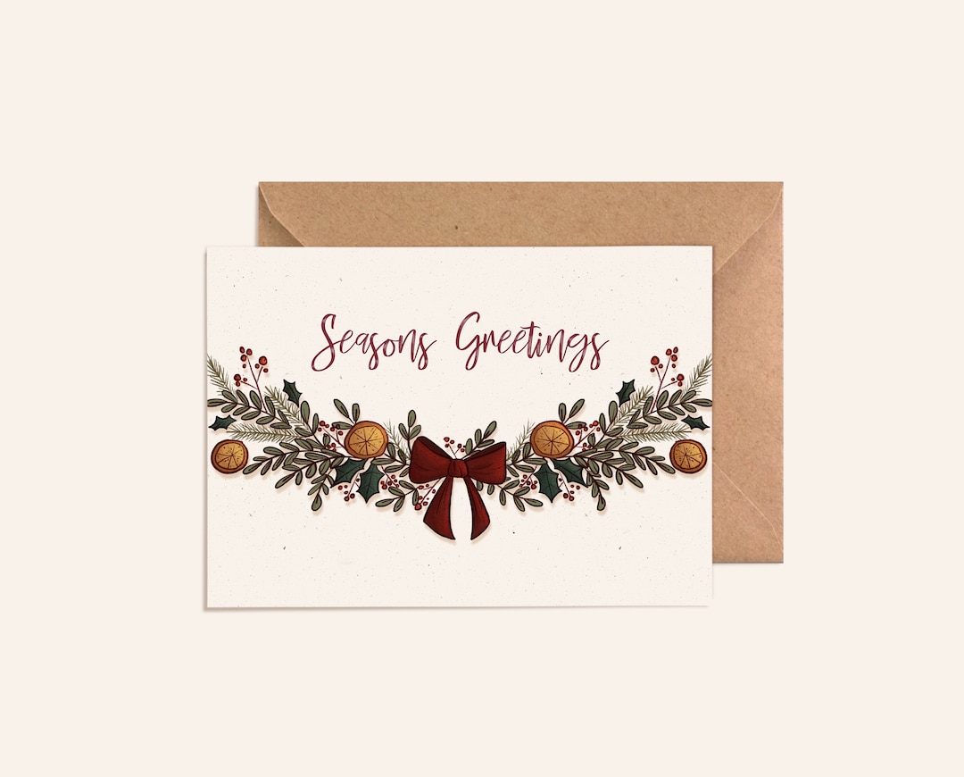 Seasons Greetings Card | Christmas Card Set, Blank Holidays Cards, Bulk ...