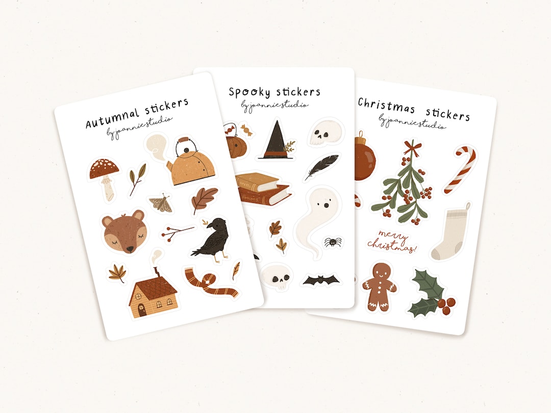 3 Matte Sticker Sheets, Sticker Sheet Pack, Sticker Bundle, Cute ...