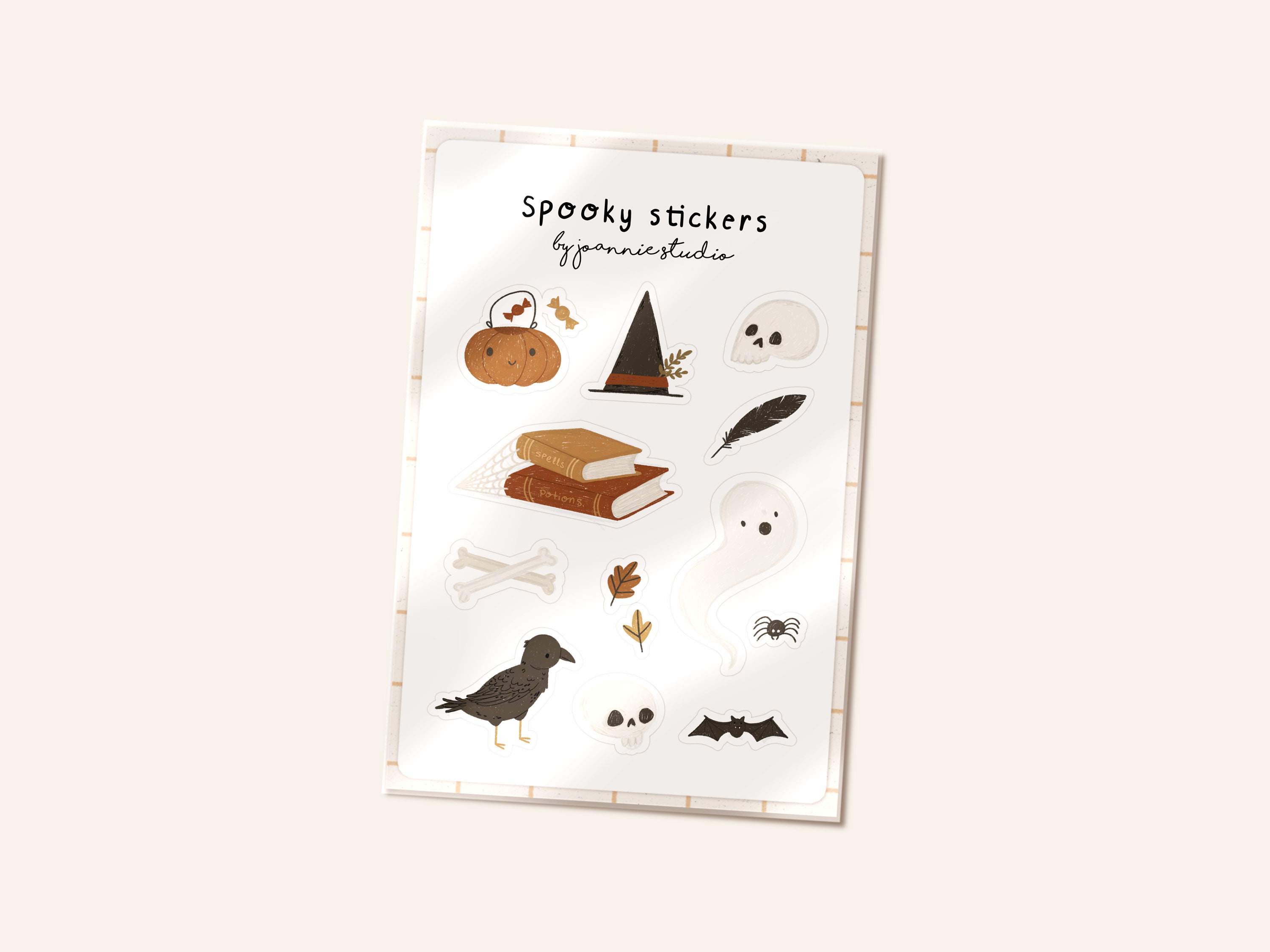 Spooky Sticker Sheet Halloween Stickers Cute Stickers - Etsy