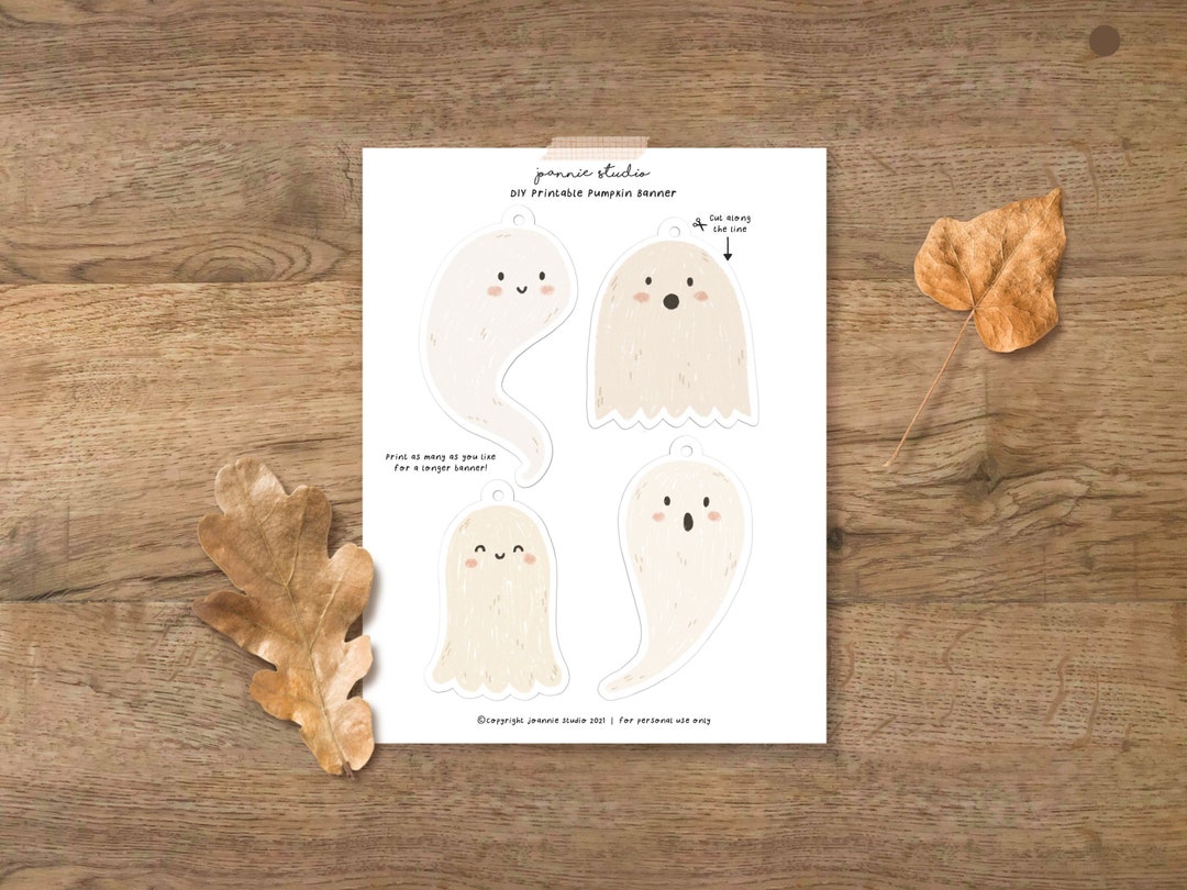 Printable Ghost Banner - Ghost Garland - Digital Download Banner - DIY ...