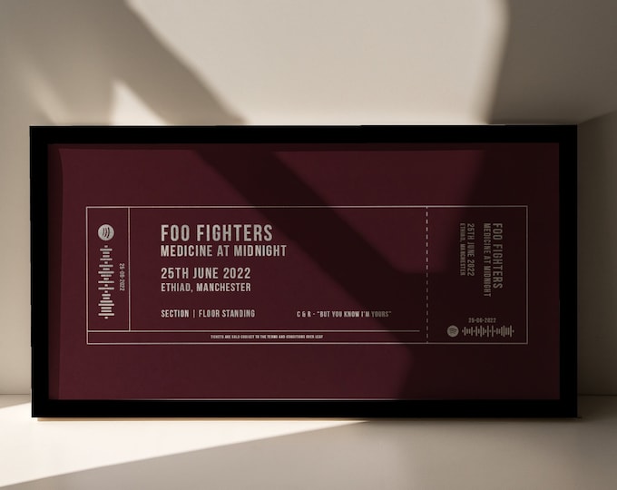 Personalised Ticket Print Custom Concert Ticket Theatre Ticket Gifts ...