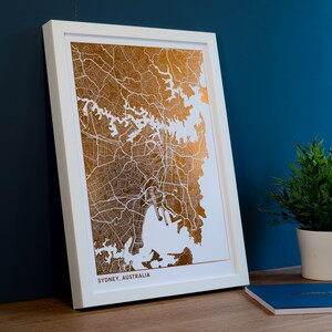 Custom Map Print | Personalised Metallic Foil Map | Map Art | Any ...