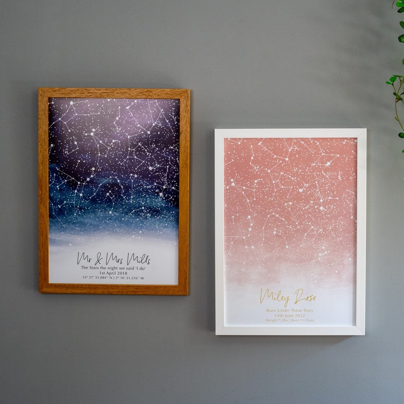 Star Map Personalised Custom Galaxy Star Map Anniversary - Etsy