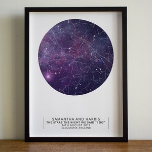 Unique Custom Star Map Personalised Star Map Galaxy Star - Etsy