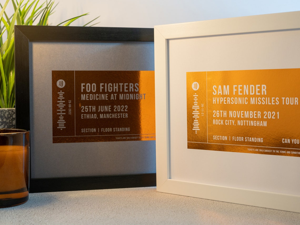 Personalised Metallic Concert Ticket Custom Music Gig - Etsy