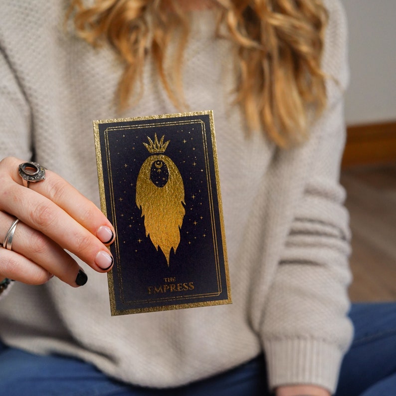 Tarot Card Deck Black and Gold Foil Reading Deck Tarot - Etsy