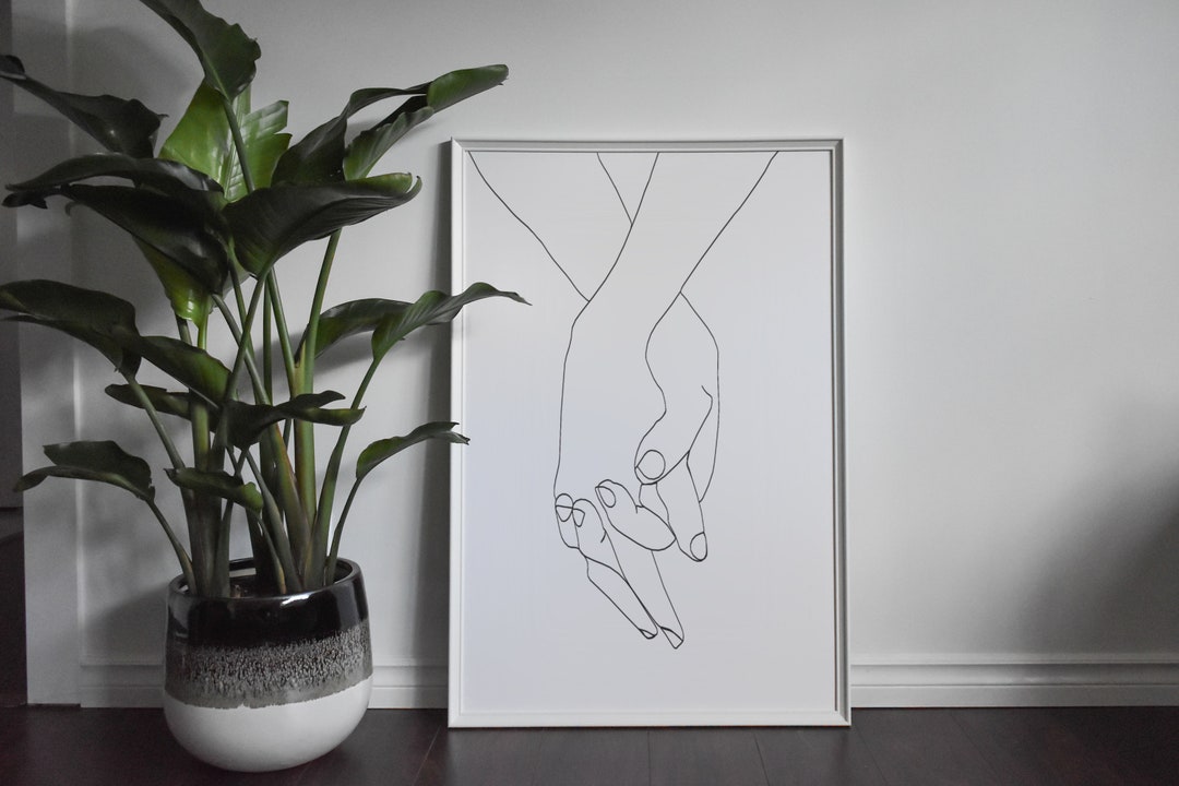 Holding Hands Line Art | Picasso Inspired Line Drawing, Line Drawing ...