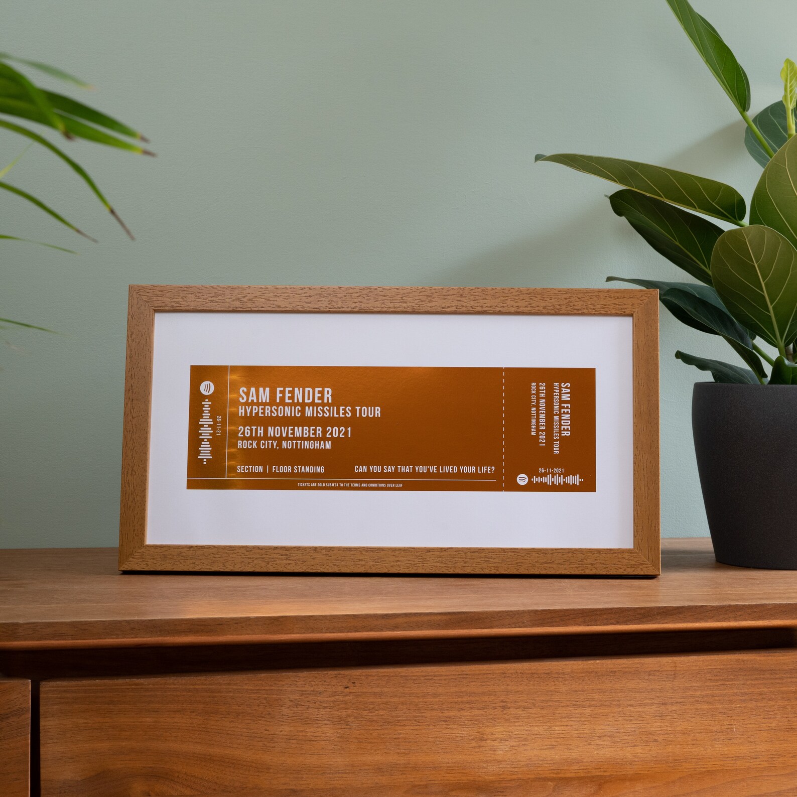 Personalised Metallic Concert Ticket - Custom Music Gig Keepsake ...