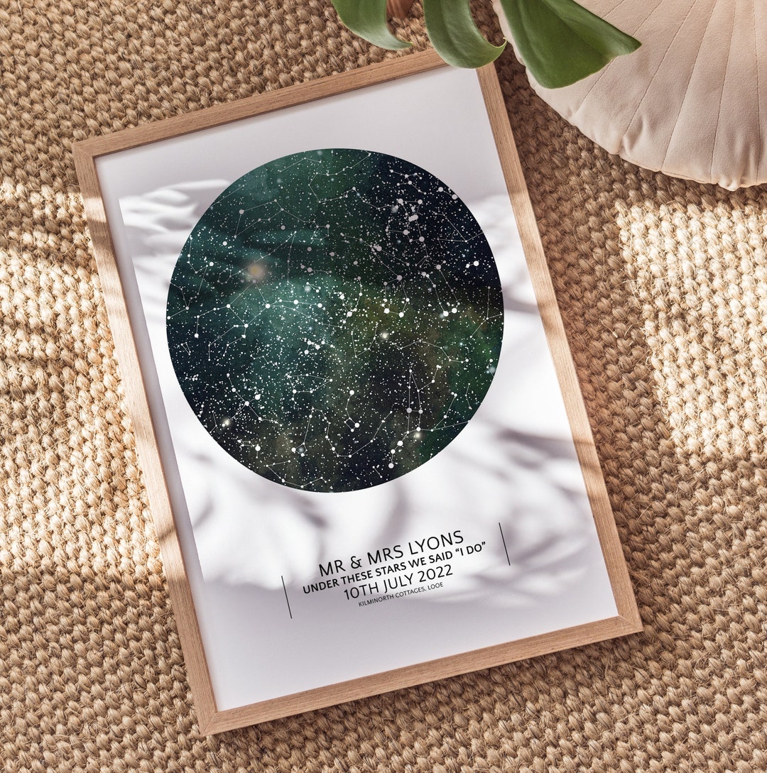 Unique Custom Star Map | Personalised Star Map, Galaxy Star Map ...