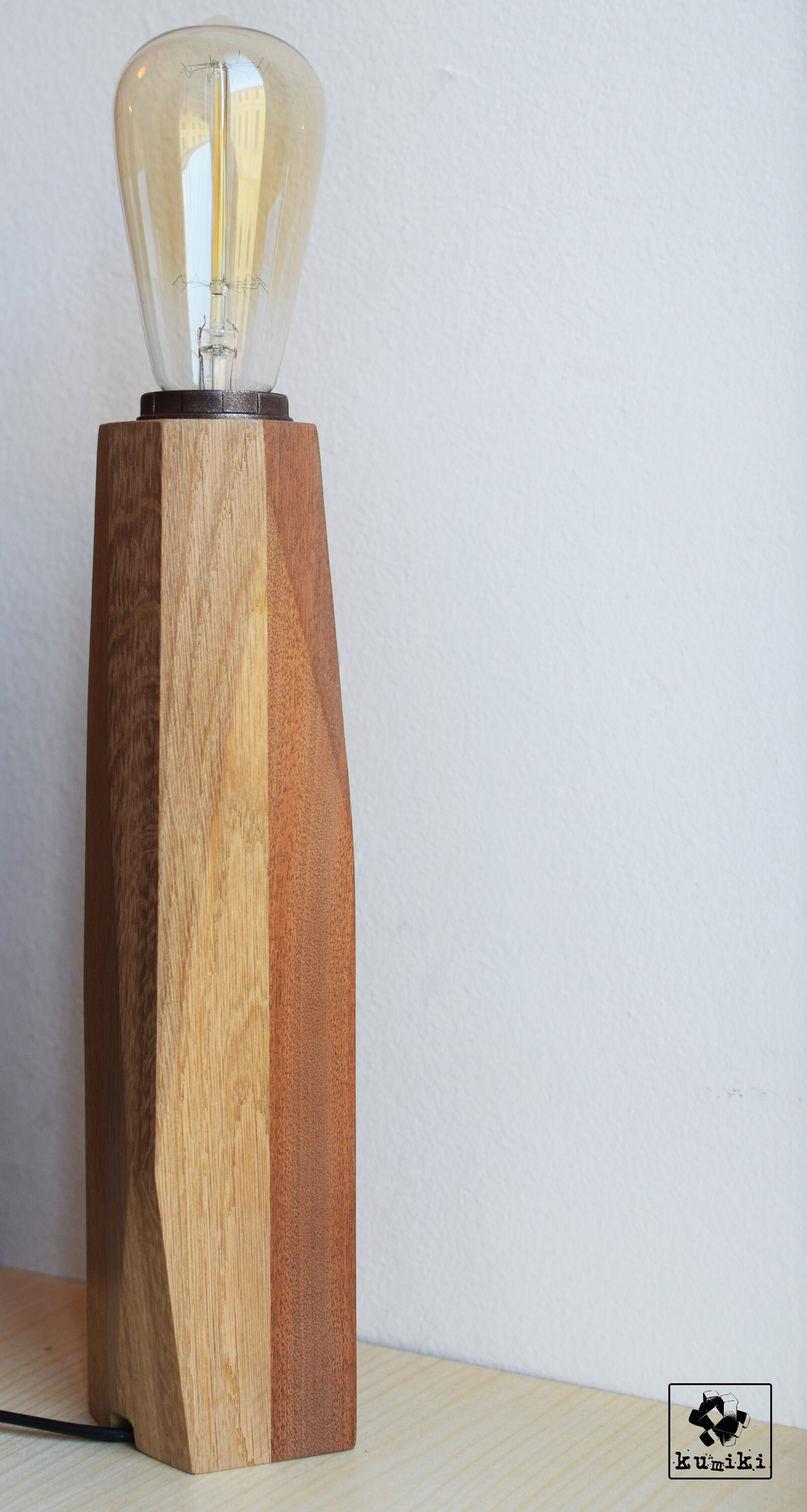 Industrial design wooden lamp vintage bedside lamp living room | Etsy