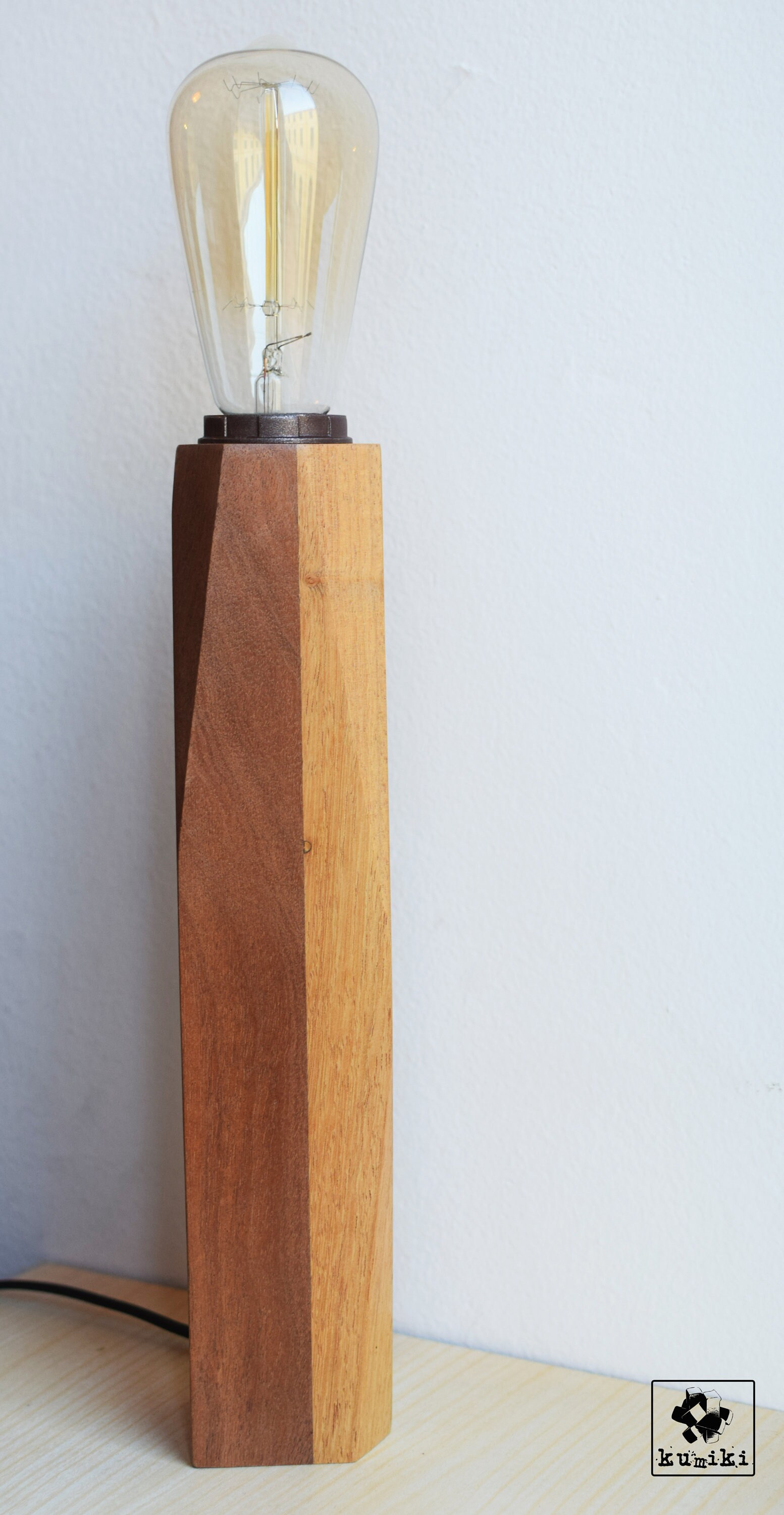 Industrial design wooden lamp vintage bedside lamp living room | Etsy