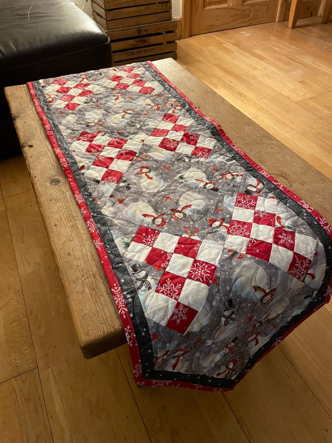 Snowy Christmas Table Runner, Pattern for Feature Fabric PDF Digital ...