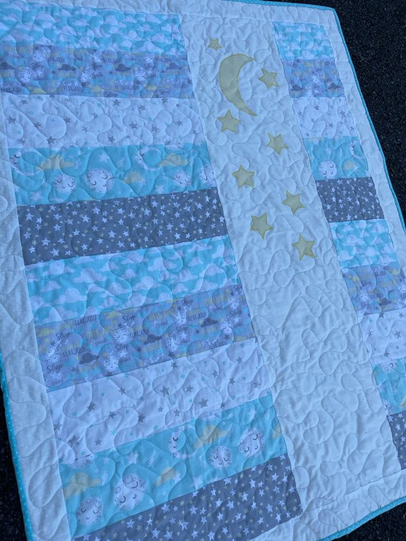 Moon and Star Baby Quilt Pattern: Applique Design (PDF Pattern) - Etsy