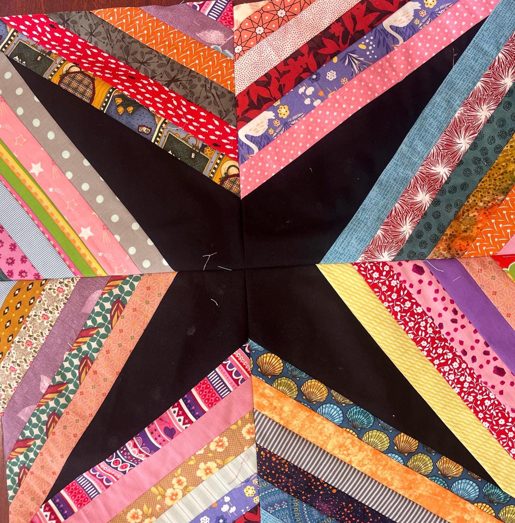 Star Scrappy Quilt Pattern: Colorful Leftover Fabric (PDF Digital ...