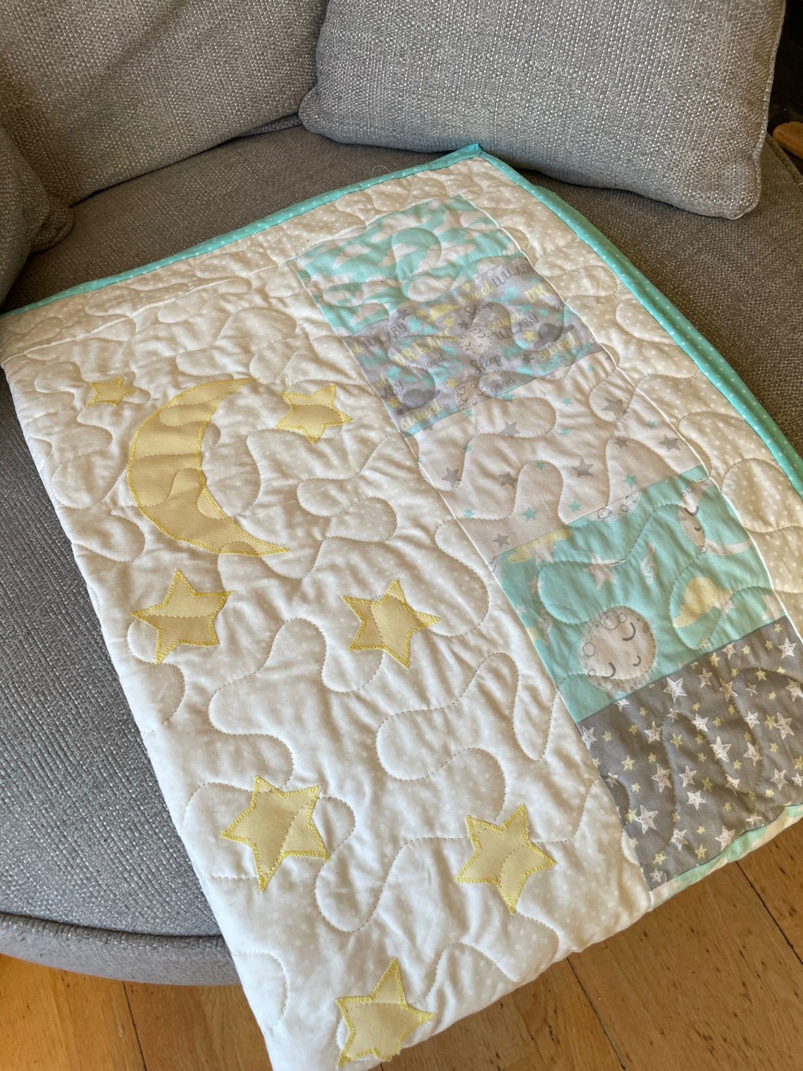 Moon and Star Baby Quilt Pattern: Applique Design (PDF Pattern) - Etsy