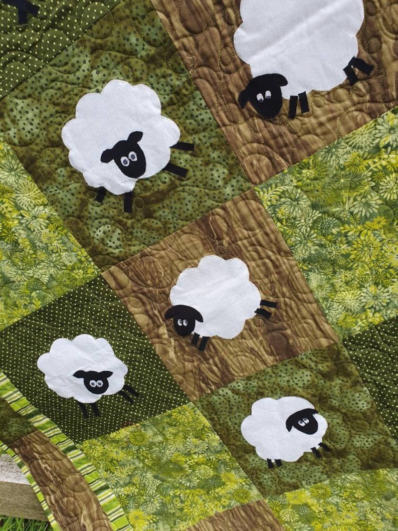 Sheep Quilt Pattern, PDF Digital Download Pattern to Make This Stunning Applique Quilt With ...