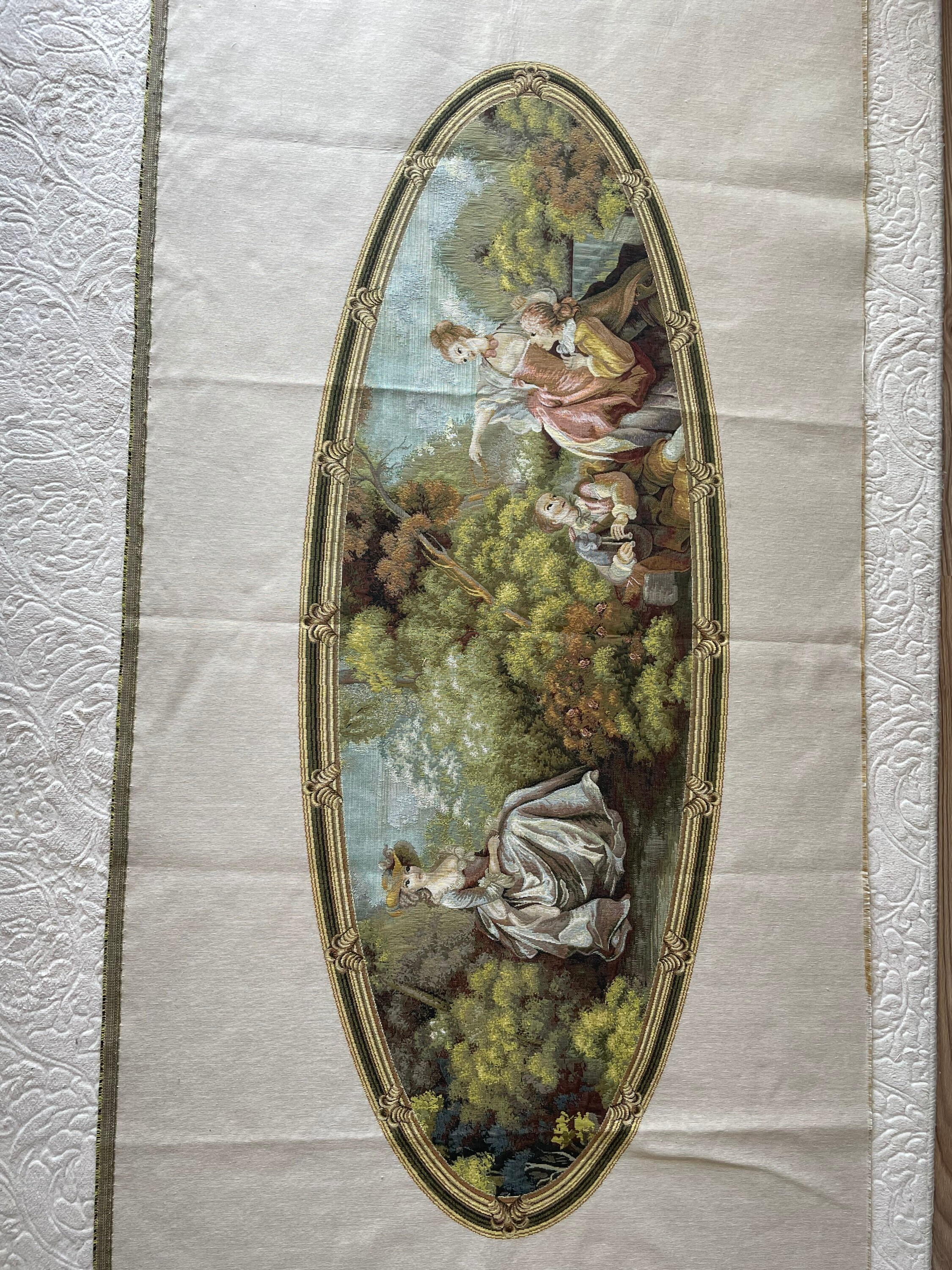 Medieval Tapestry Wall Hanging - Seignorial Scene - Millefleurs Motif ...