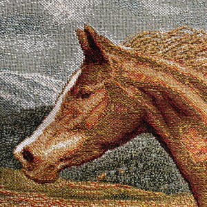 Rear up Horse Tapestry / White Horse / Woven Art / Running Horse ...