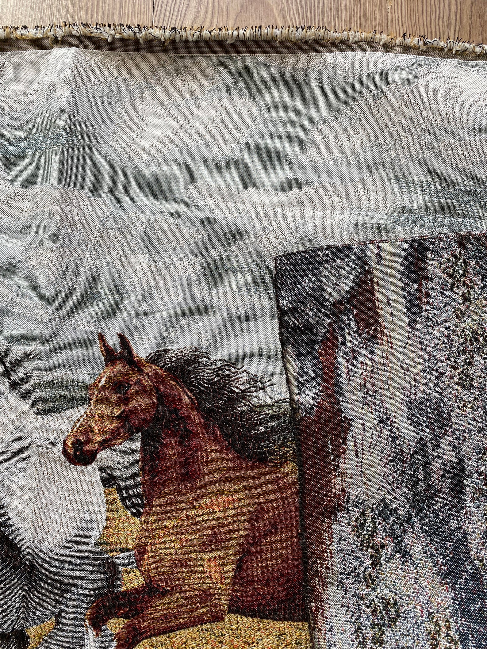 Rear up Horse Tapestry / White Horse / Woven Art / Running - Etsy