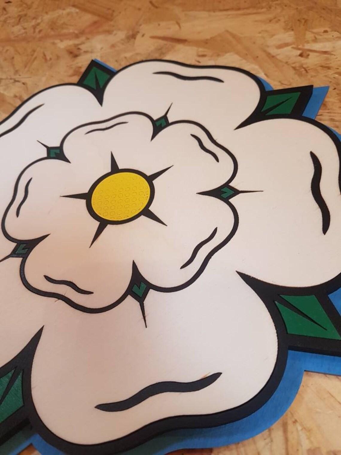 Hand Made Wood Yorkshire Rose. Perfect Hung on a Wall. Wooden Gods Own ...