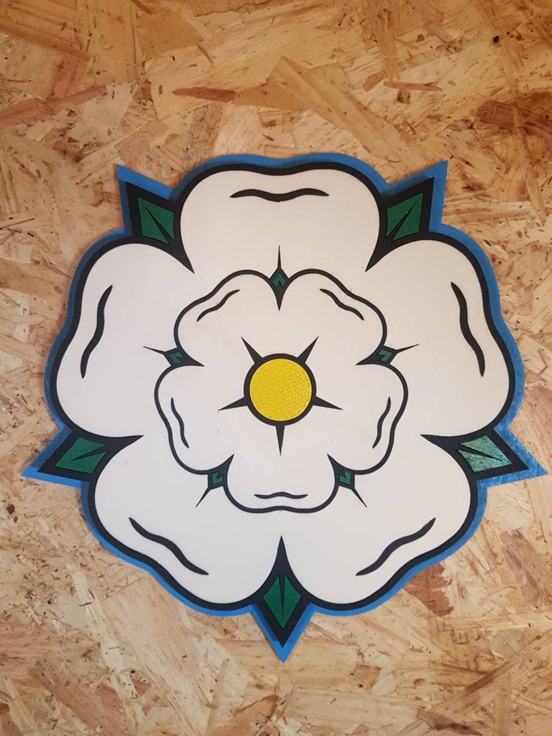 Hand Made Wood Yorkshire Rose. Perfect Hung on a Wall. Wooden Gods Own ...