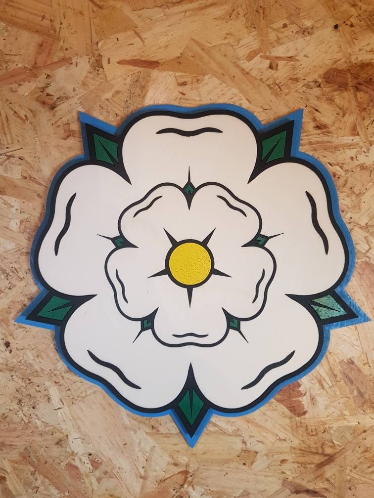 Hand Made Wood Yorkshire Rose. Perfect Hung on a Wall. Wooden Gods Own ...