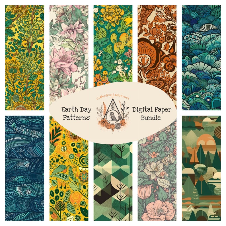 Earth Day Digital Paper Bundle - Etsy