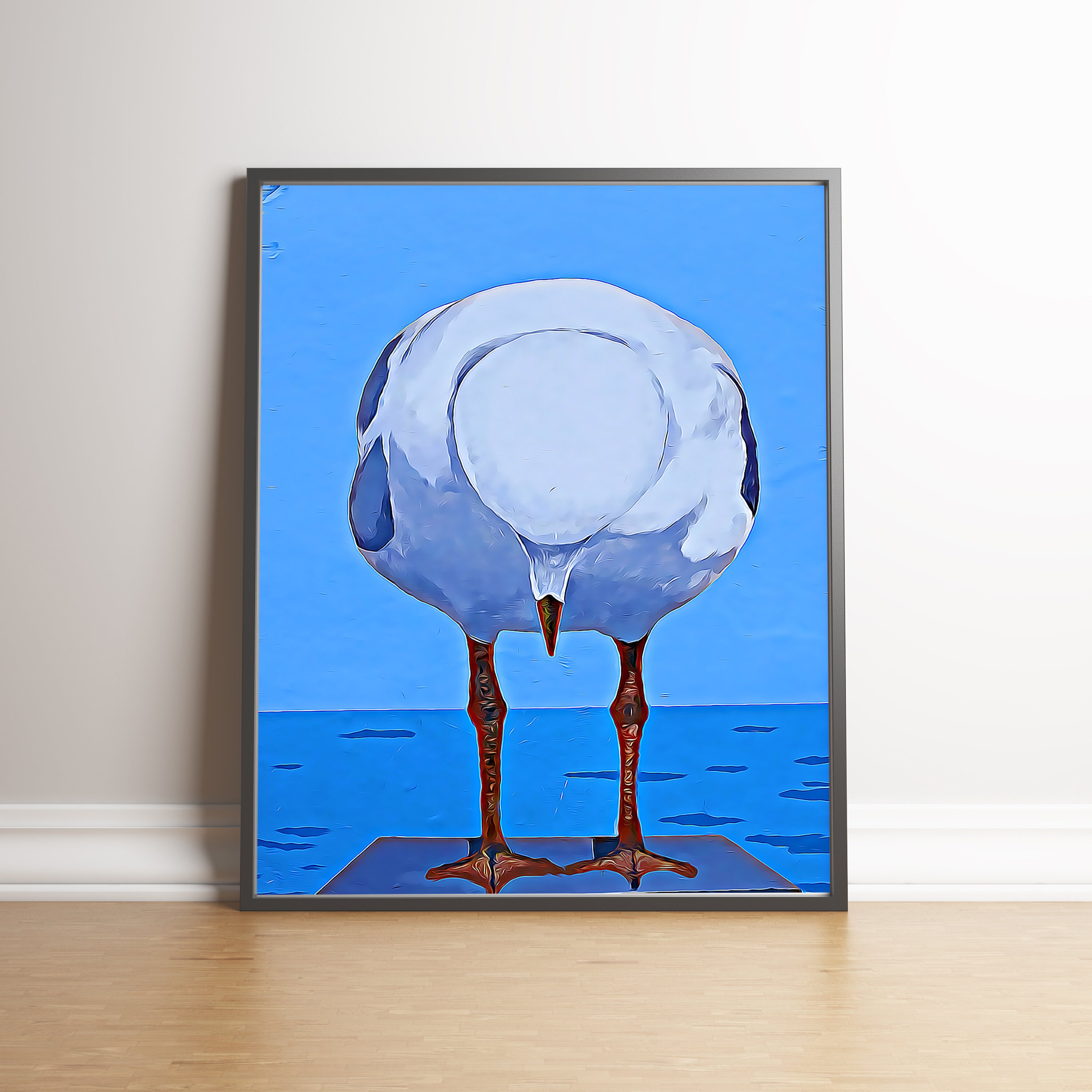 Seagull Street Art Digital Prints Modern Print Ocean Beach | Etsy