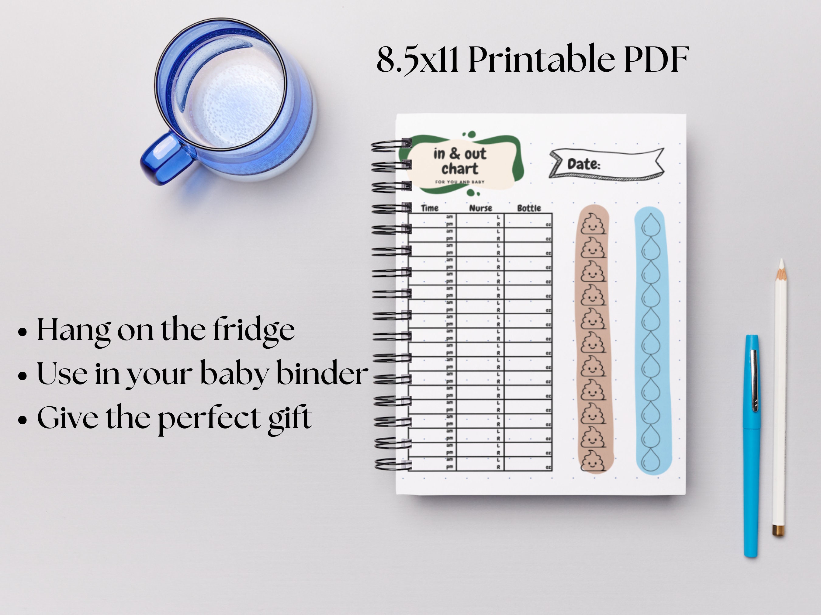 Printable Baby Feeding and Diaper Log, Baby Daily Tracker, Newborn ...