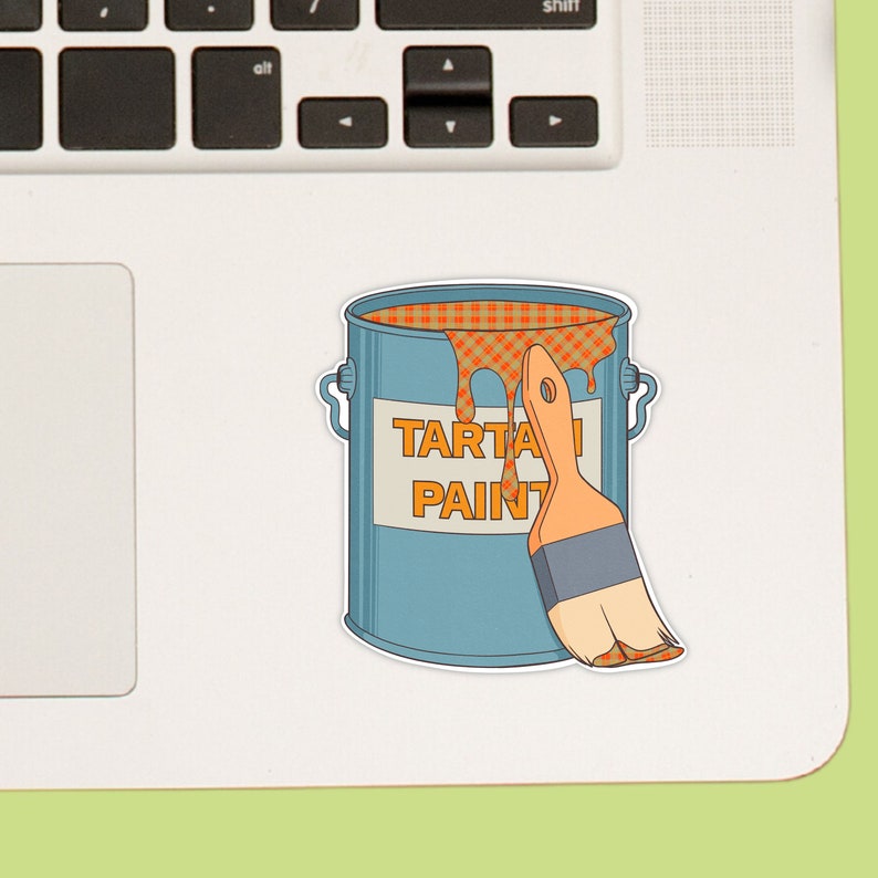 TARTAN PAINT 10cm Matte Vinyl Sticker Funny Sticker Scottish Stickers ...