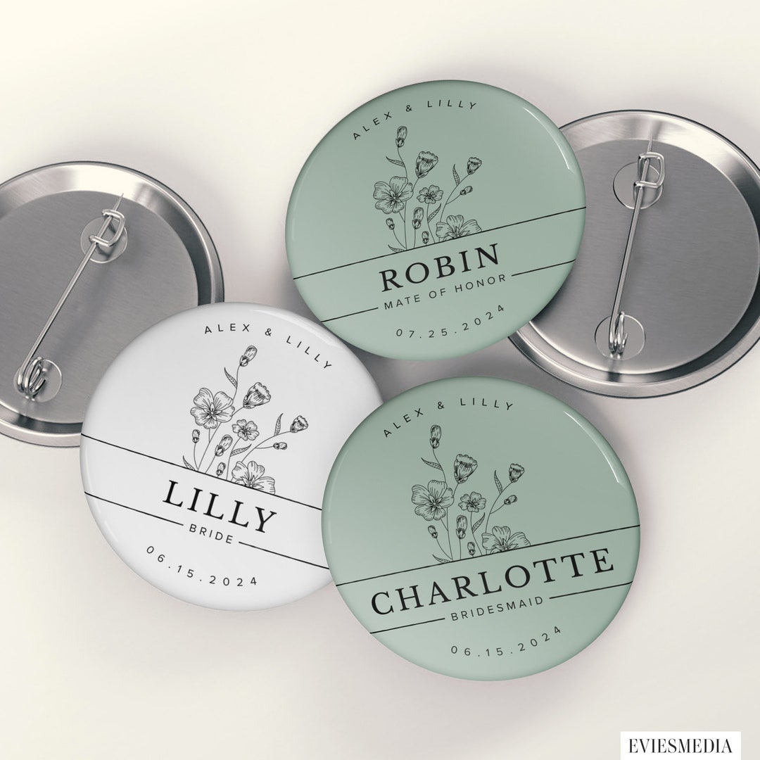 Custom Bridal Party Buttons LGBTQ Friendly Bridesmaid - Etsy