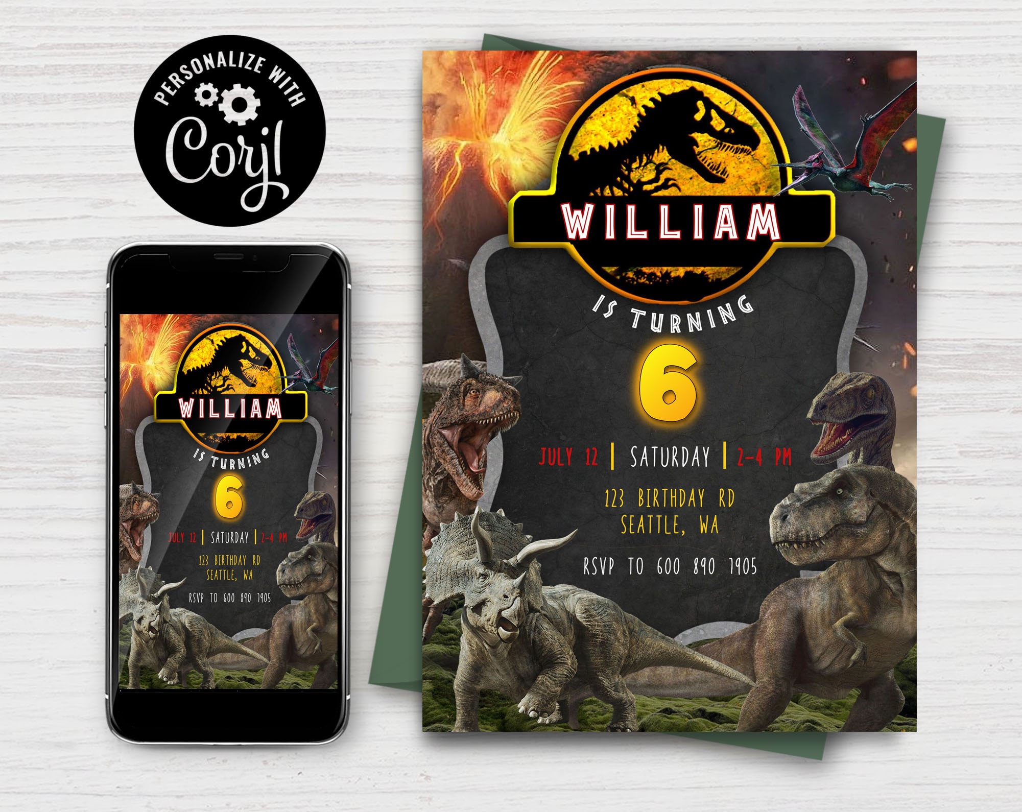 Invitación de cumpleaños jurásico, invitación de cumpleaños de ...