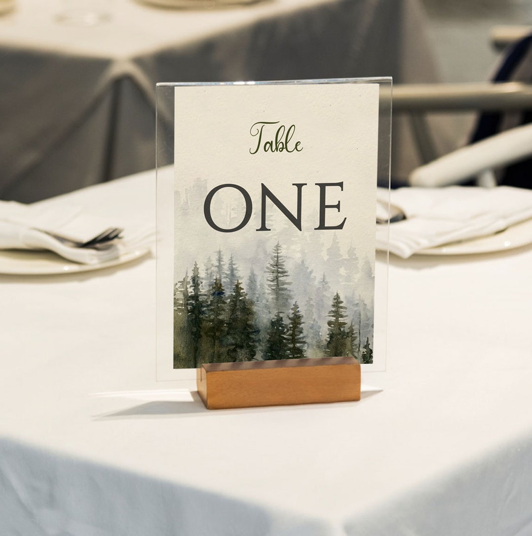 EDITABLE Table Number Sign Template Forest Wedding Table - Etsy Australia