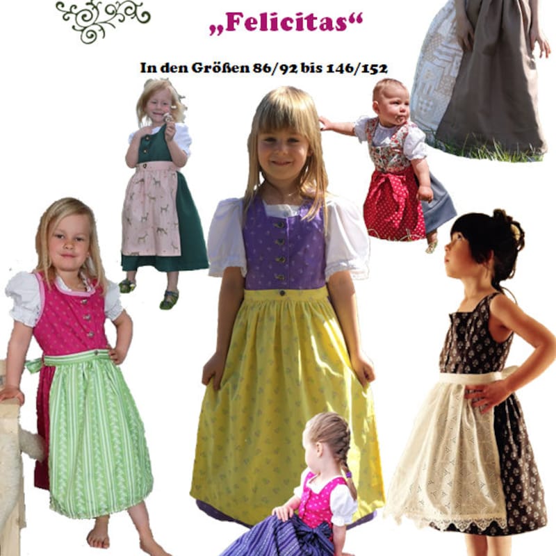 Schnittmuster kinderkleid dirndl - Etsy.de
