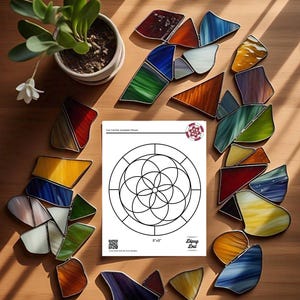 DIGITAL DOWNLOAD | DIY Stained Glass Pattern Geometric Flower - Etsy