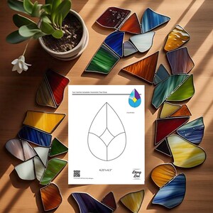 DIGITAL DOWNLOAD | DIY Stained Glass Pattern Geometric Tear Drop - Etsy