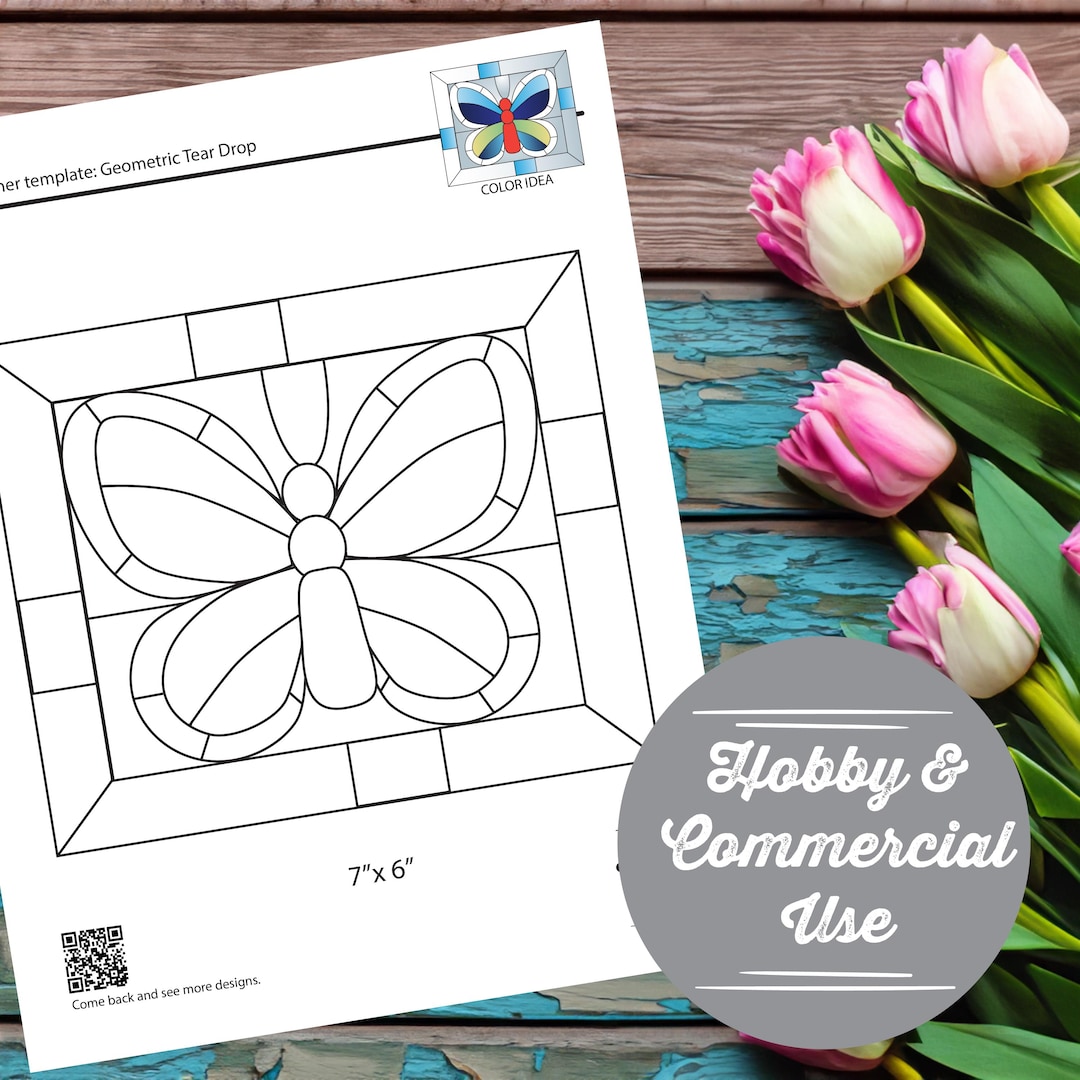 Butterfly Stained Glass Pattern – Digital Download | Easy DIY ...