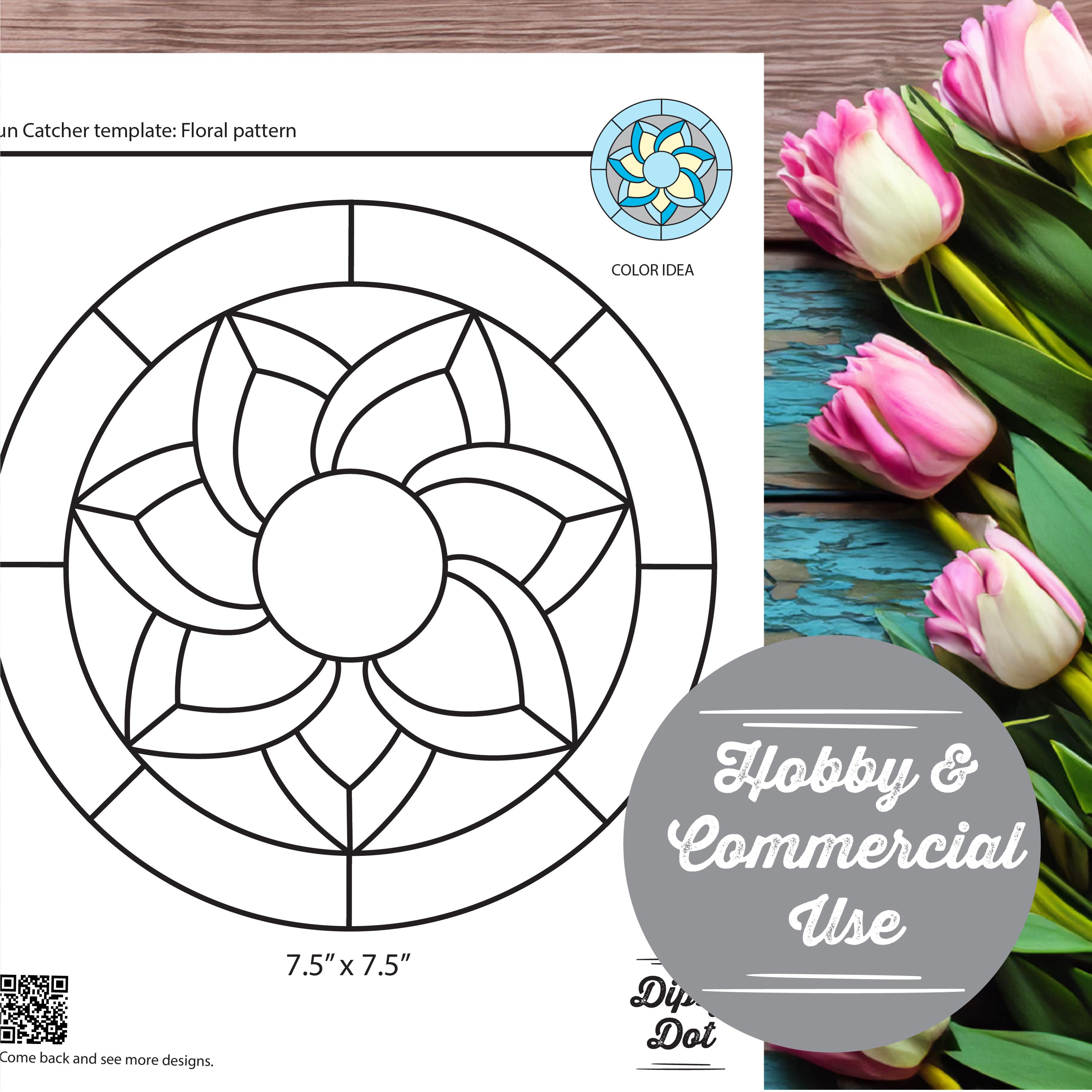 Daisy Stained Glass Patterns – Digital Download | Easy DIY Suncatcher ...