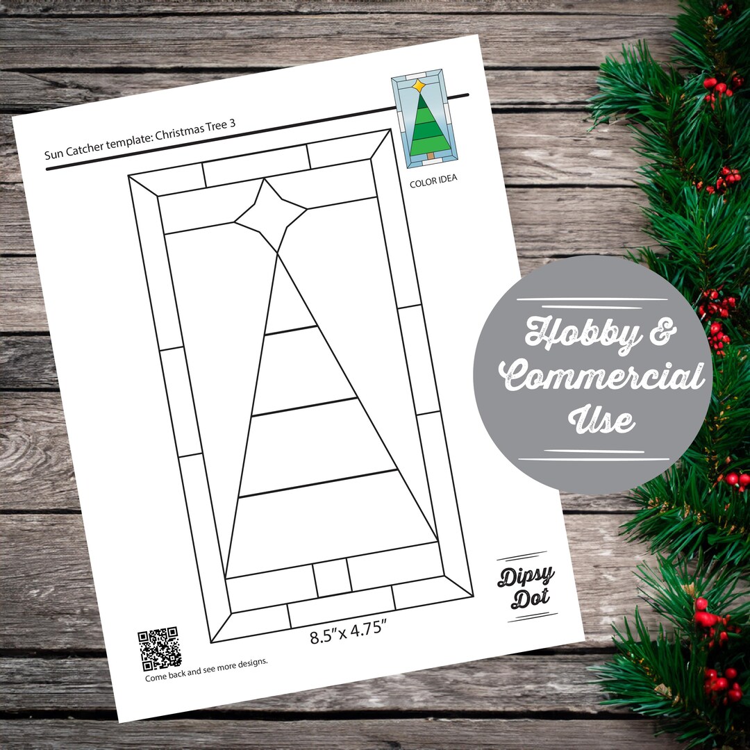 Christmas Tree Stained Glass Patterns – Digital Download | Easy DIY ...