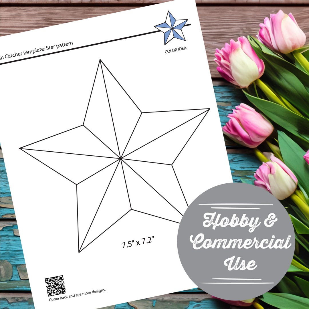 DIGITAL DOWNLOAD | Pattern for Star Stained Glass Geometric Pattern - Etsy