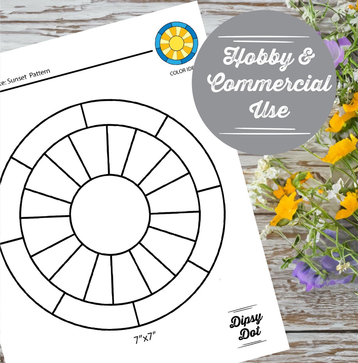 DIGITAL DOWNLOAD | Pattern for Stained Sun Pattern - Etsy